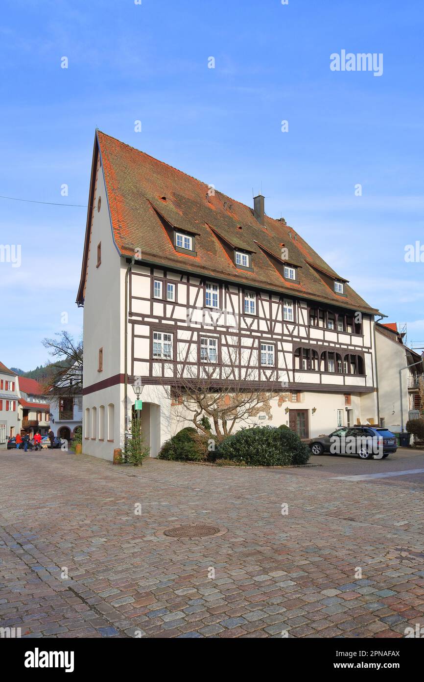 Historic old vicarage, half-timbered house, Haslach, Kinzigtal ...
