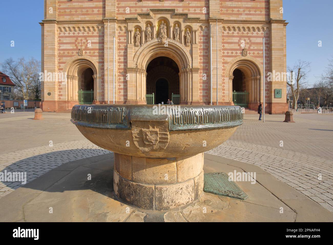 Cathedral bowl, cathedral bowl built 1490 in front of the Romanesque ...