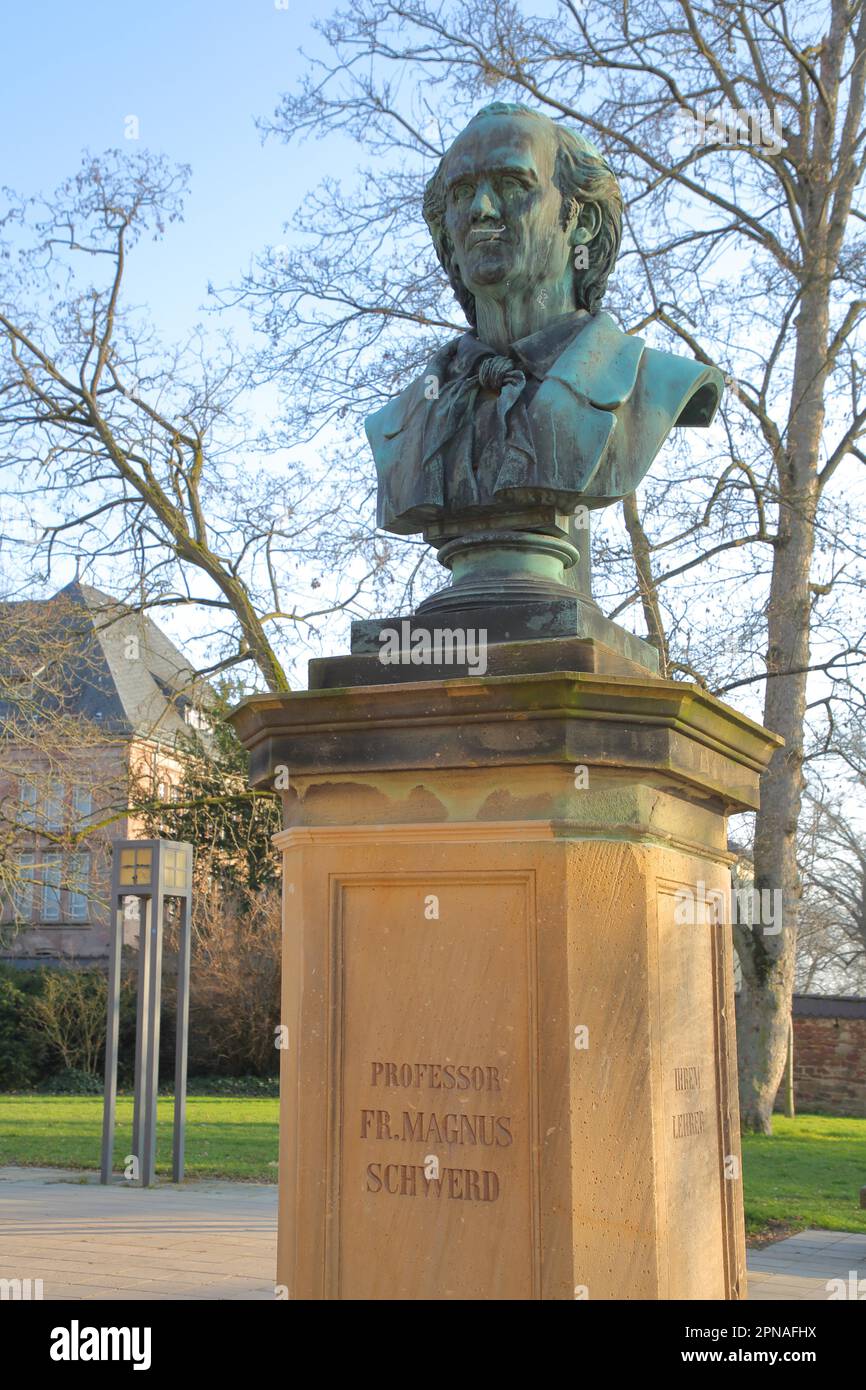 Monument with bust of Friedrich Magnus Schwerd, Cathedral Garden ...