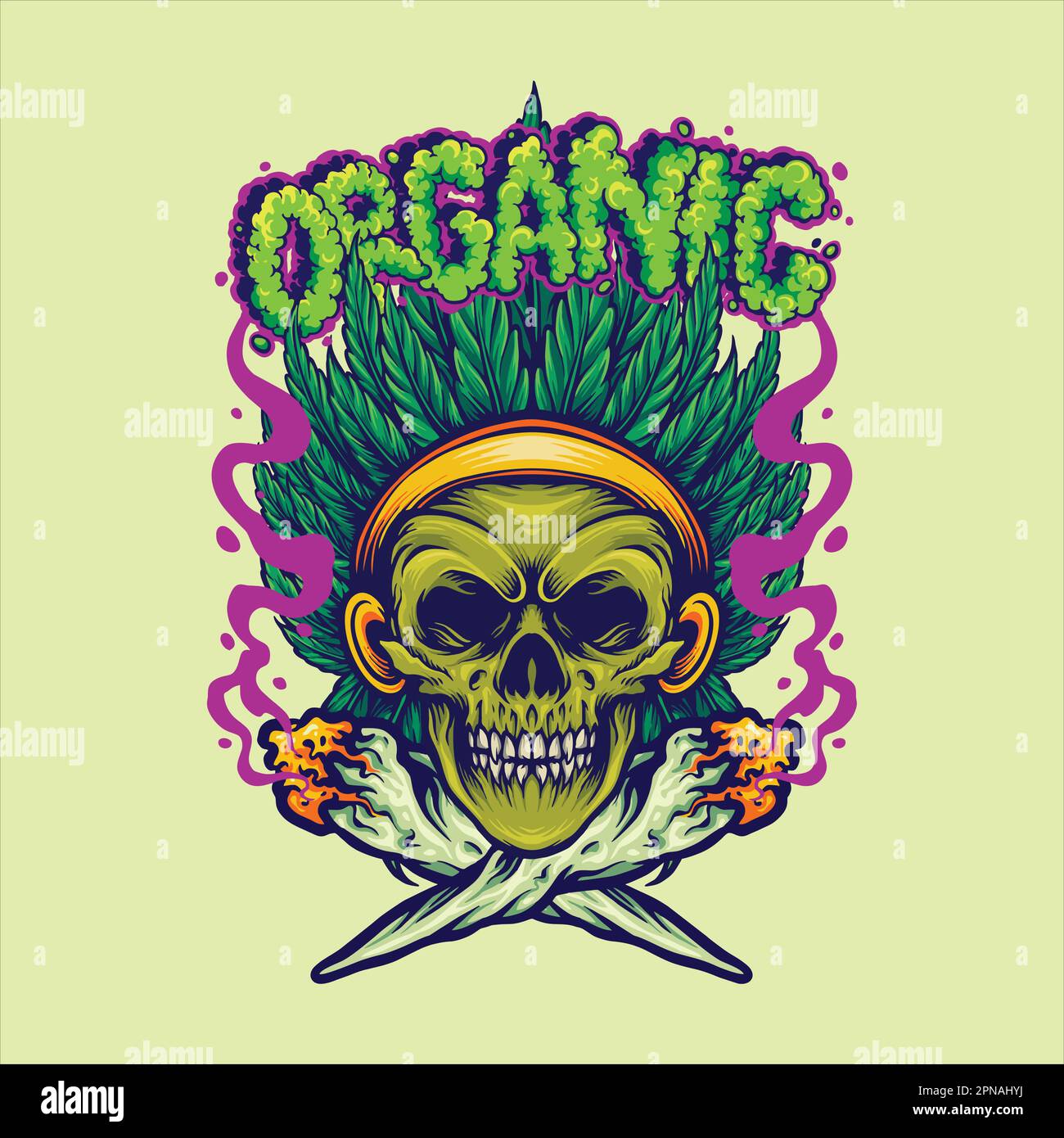 Indian skull cannabis head dressing logo illustrations vector for your ...