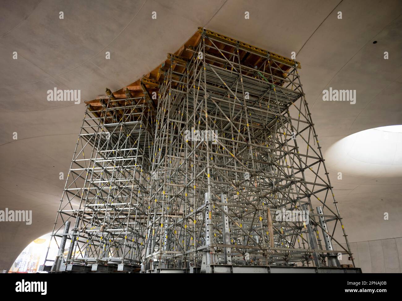 Scaffolding on chalice pillar in the cathedral, Construction Site Open ...