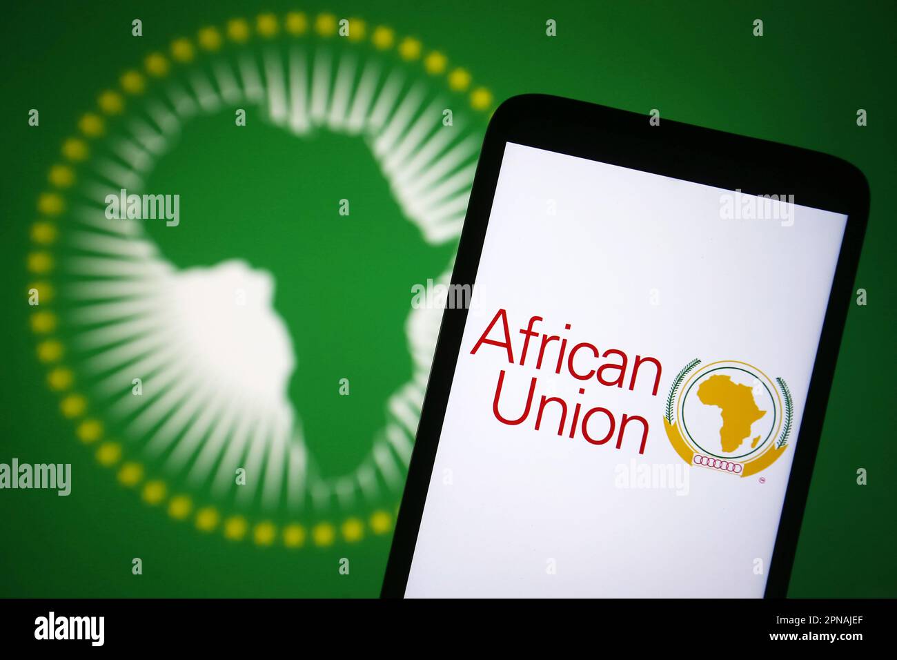 Ukraine. 17th Apr, 2023. In this photo illustration, African Union (AU ...