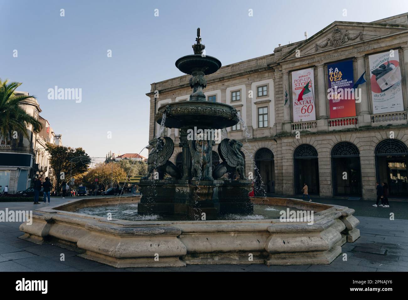 Porto, Portugal - June 2022: The Lions Fountain is a 19th century ...