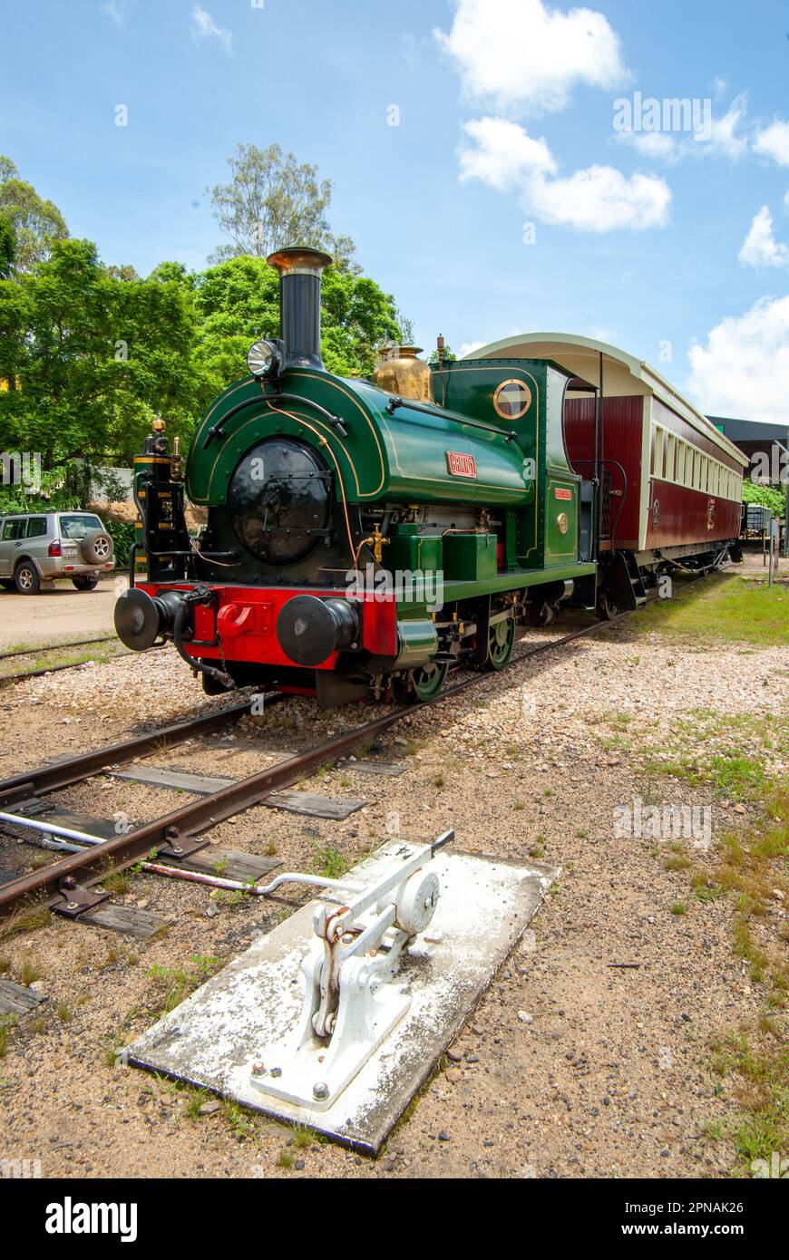 Steam Engine 1905 Peckett plus 1913 Wooden Carriage, Atherton Herberton ...