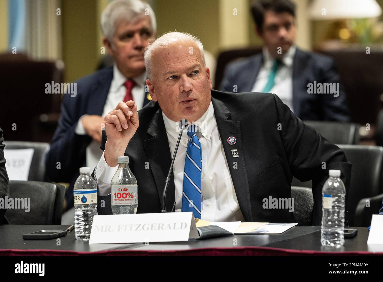 New York, USA. 17th Apr, 2023. Congressman Scott Fitzgerald (R) speaks ...