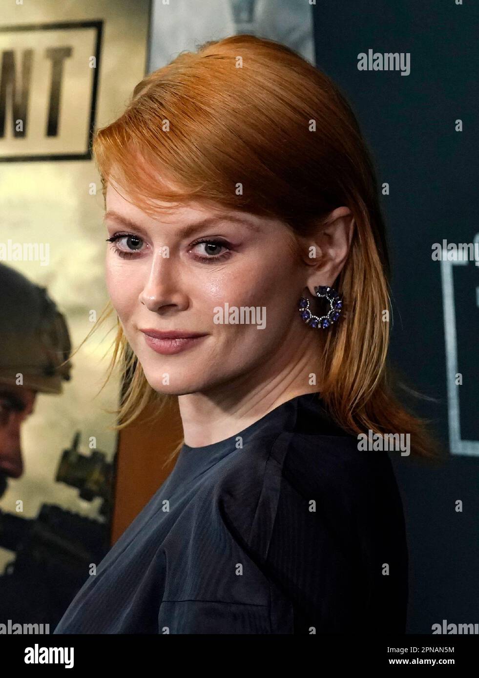 Emily Beecham poses at the premiere of the film "The Covenant," Monday ...
