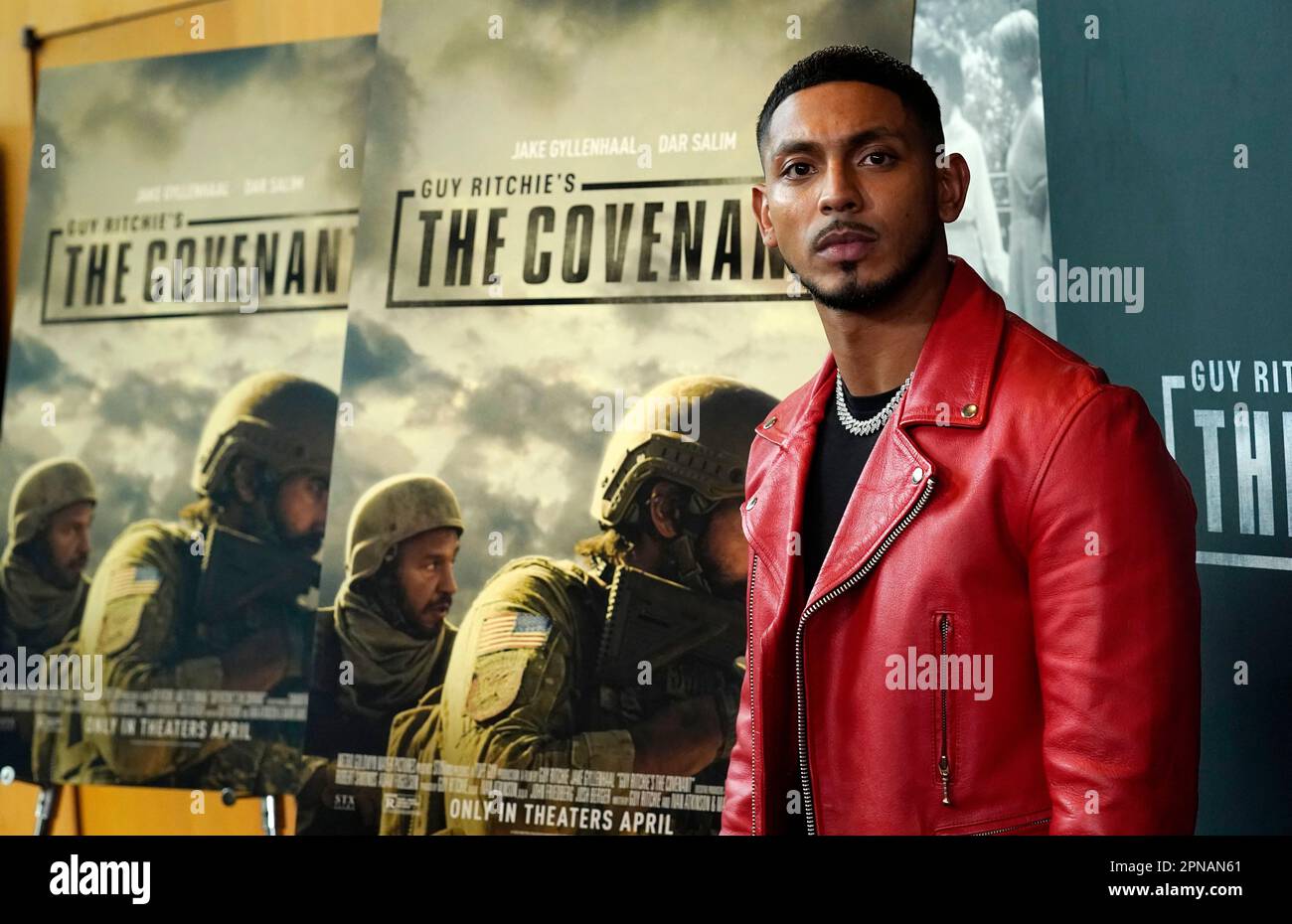 Sean Sagar poses at the premiere of the film "The Covenant," Monday ...