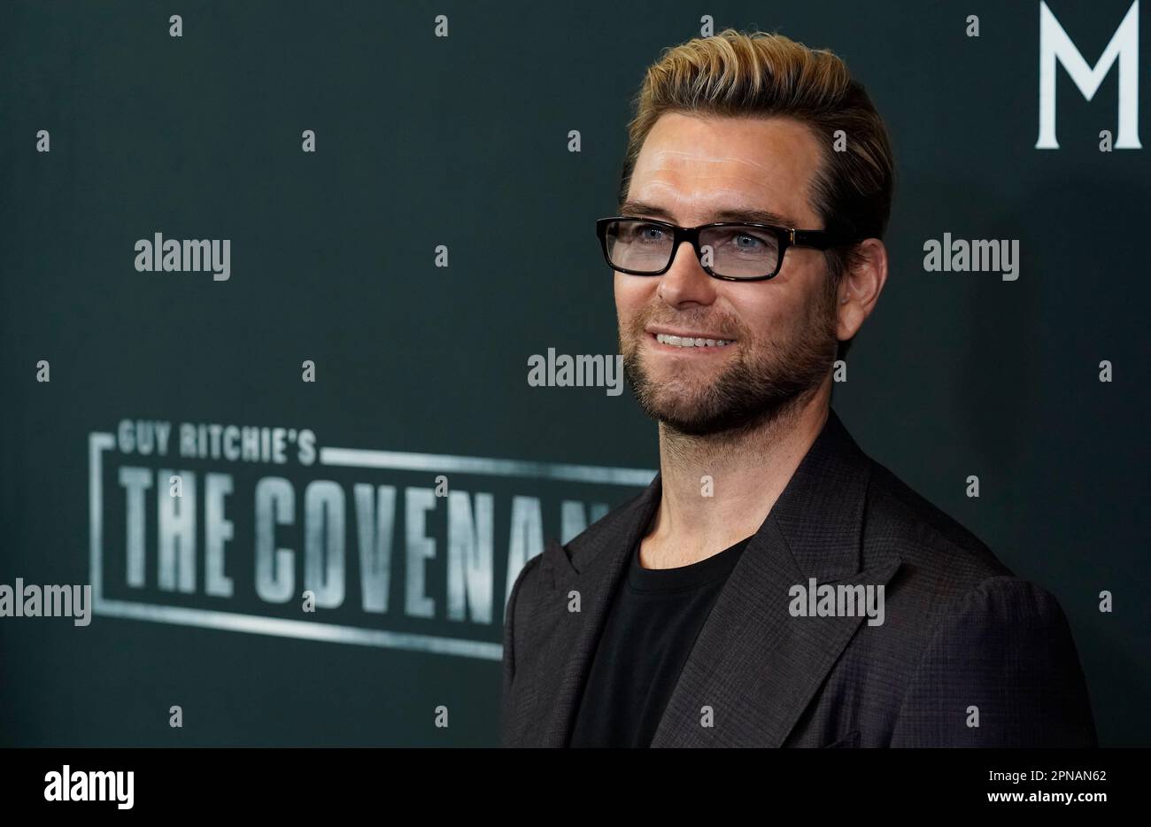 Antony Starr poses at the premiere of the film "The Covenant," Monday ...