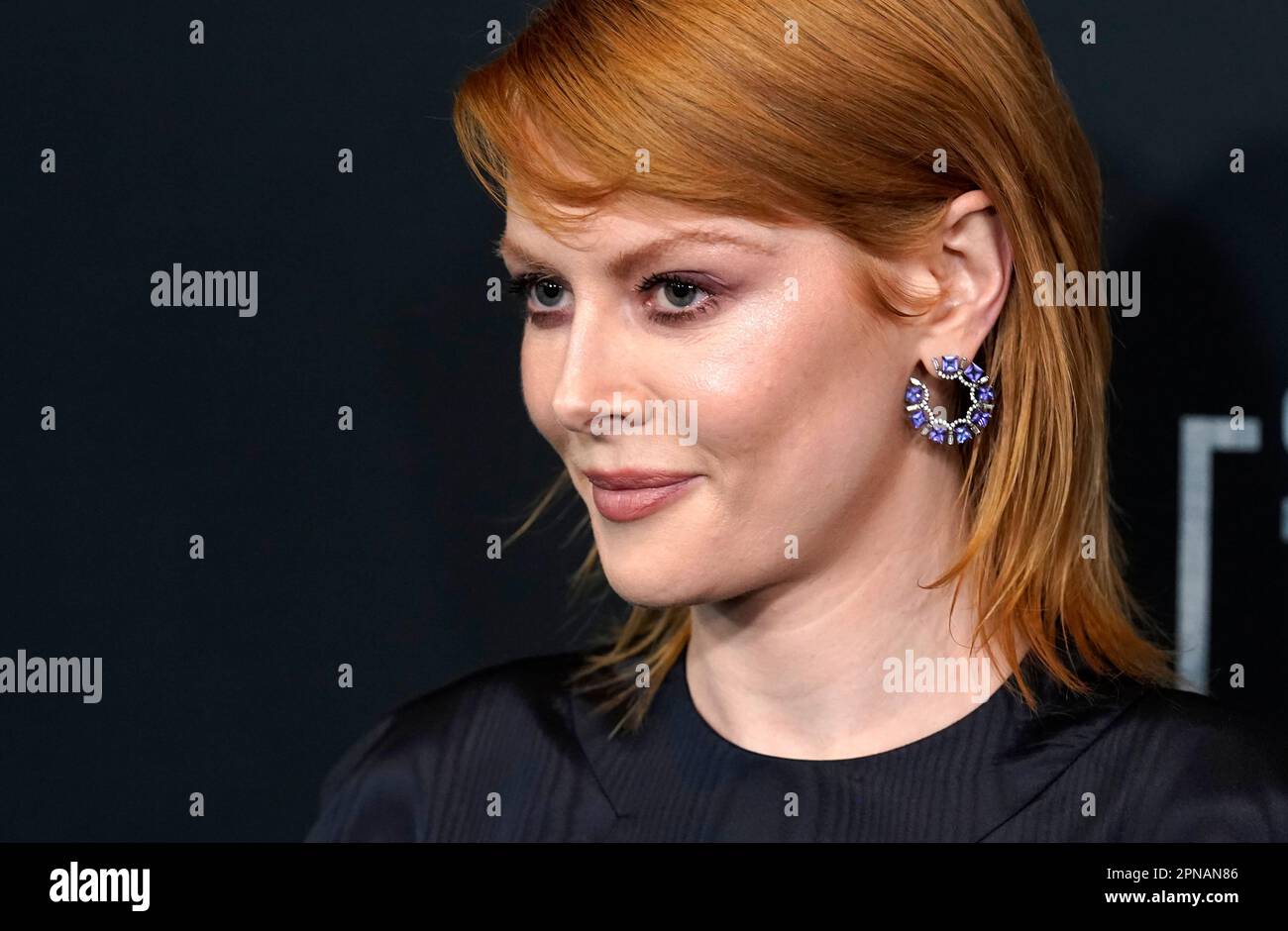 Emily Beecham poses at the premiere of the film "The Covenant," Monday ...