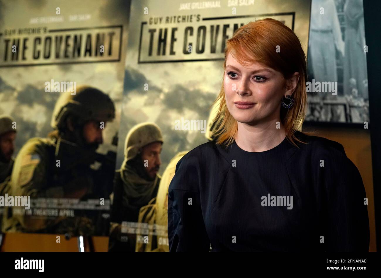 Emily Beecham poses at the premiere of the film "The Covenant," Monday ...