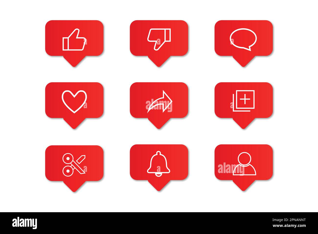 Set follow share like Stock Vector Images - Alamy