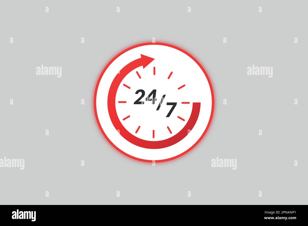 24 hours and 7 days clock with arrow icon Stock Vector Image & Art - Alamy