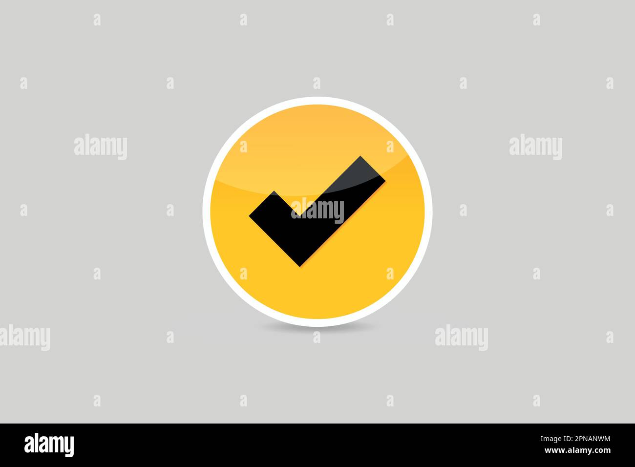 Glossy Check mark sign icon button premium vector Stock Vector Image ...