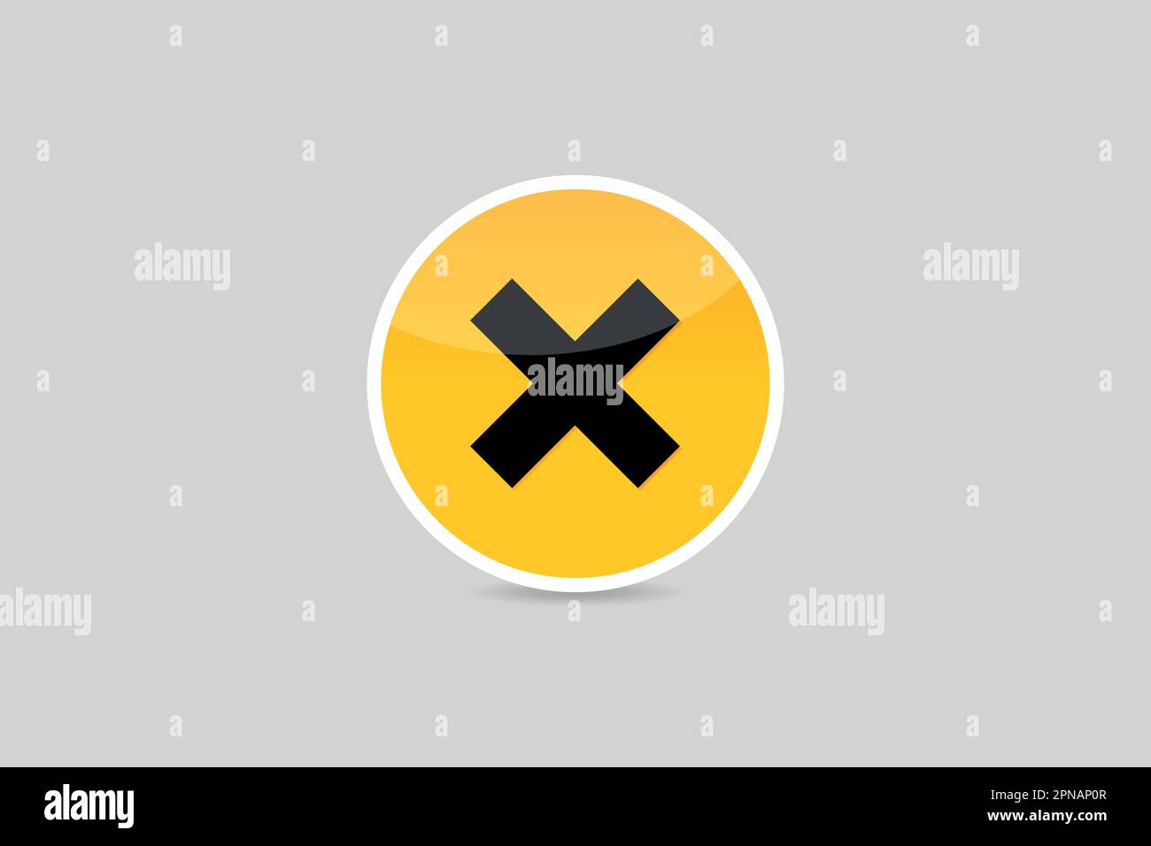 Glossy Cross mark sign icon not approved sign icon Stock Vector Image ...