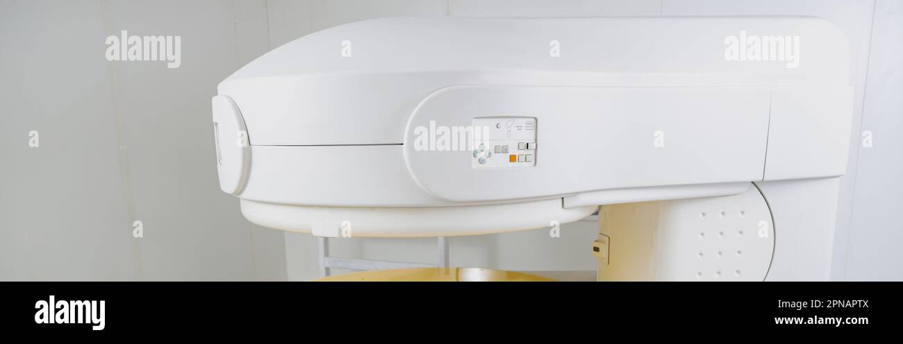 Magnetic resonance imaging scan or MRI machine device in hospital ready ...