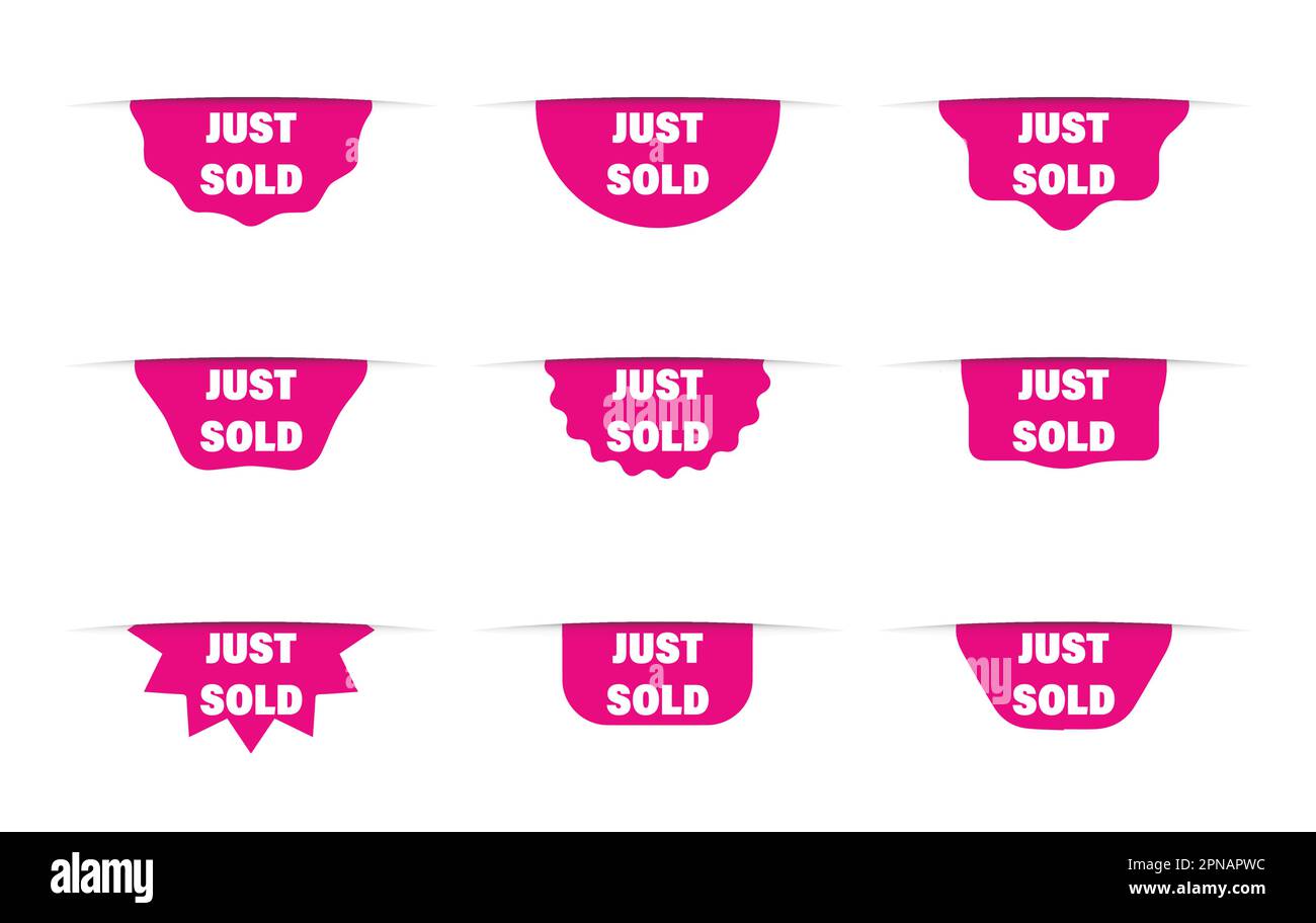 Just sold set of labels. Advertising icons that look from the side ...