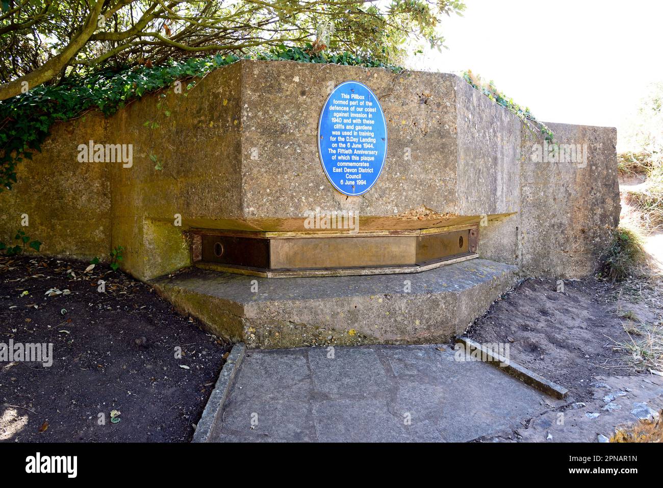 World War II Pillbox with the grounds of Connaught Gardens, Sidmouth ...
