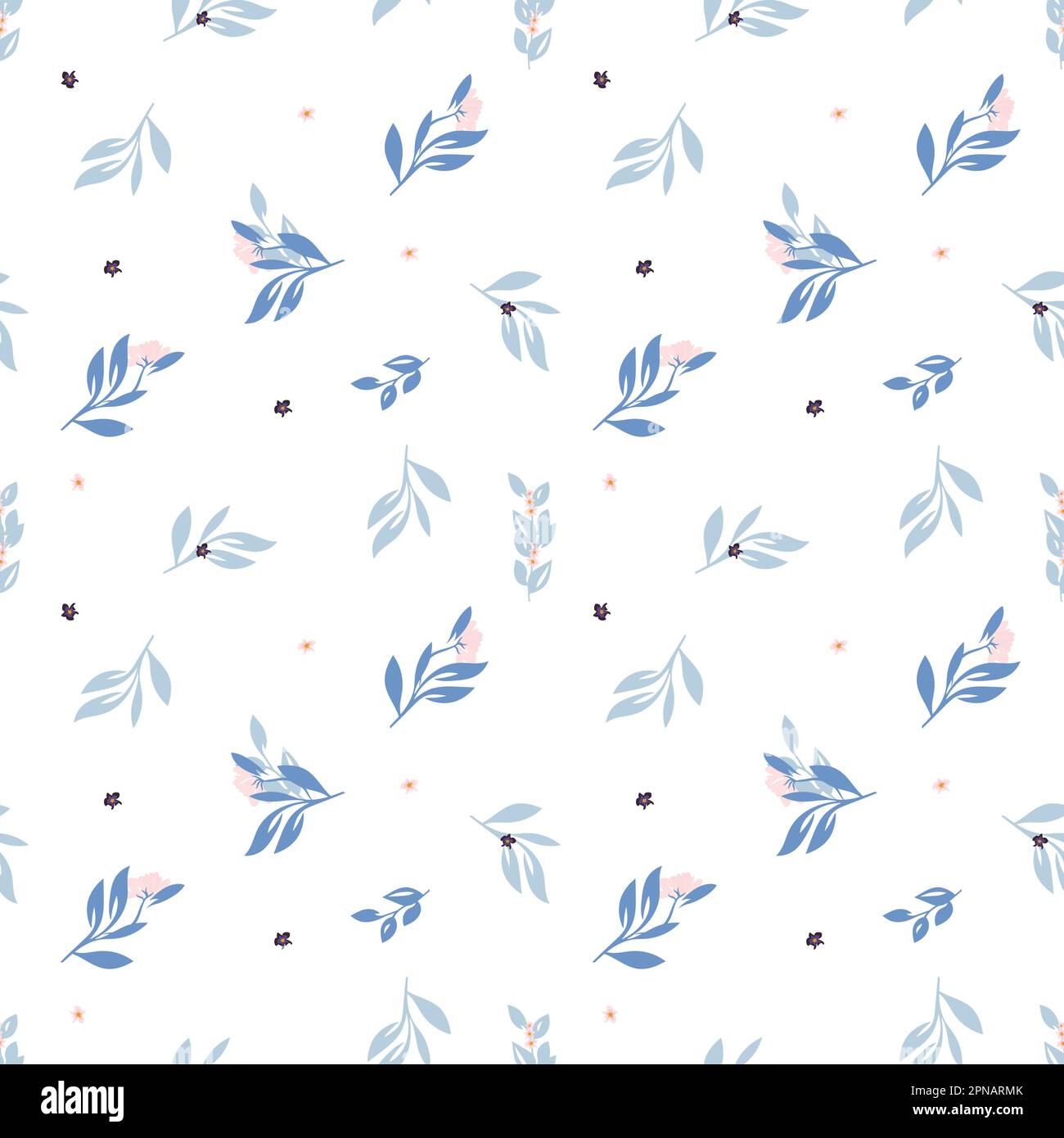 Blue flower plant leaves Stock Vector Images - Alamy