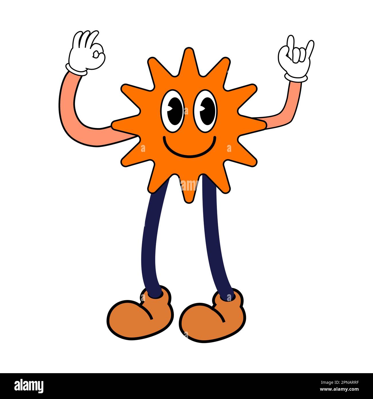 Cartoon Groovy funny cartoon smile character, vintage. Funky comic ...