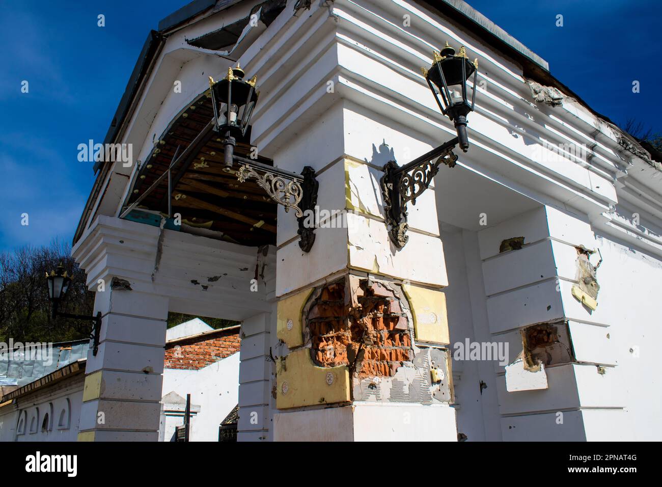 The Svyatohirsk Laura Monastery was damaged by shrapnel from the ...