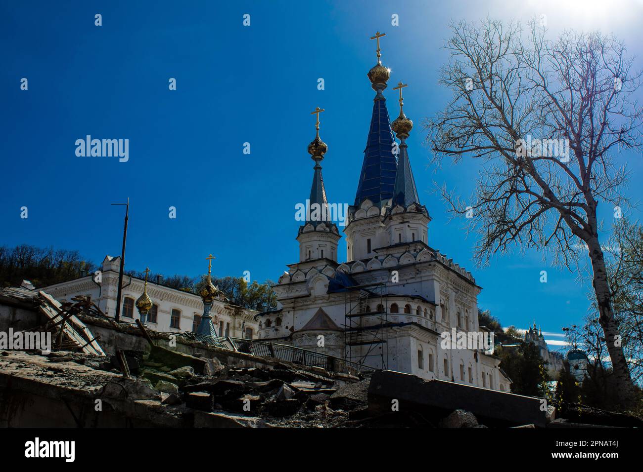 The Svyatohirsk Laura Monastery was damaged by shrapnel from the ...