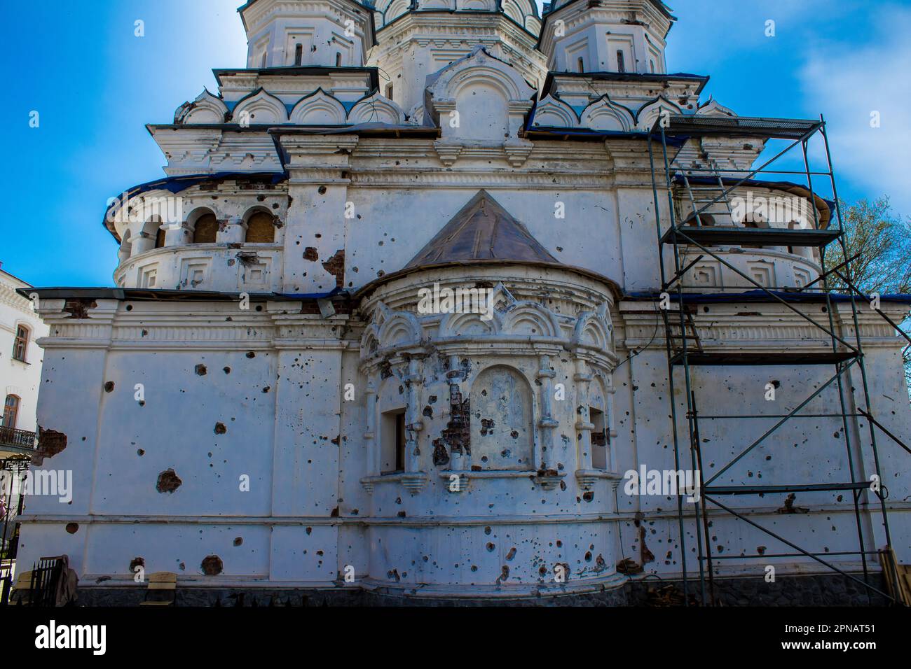 The Svyatohirsk Laura Monastery was damaged by shrapnel from the ...