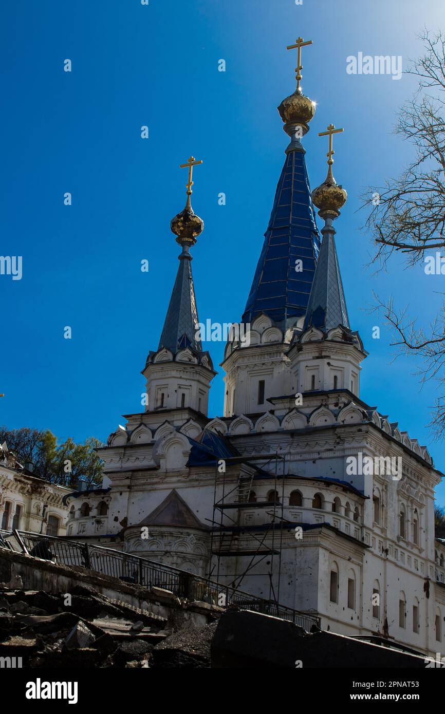 The Svyatohirsk Laura Monastery was damaged by shrapnel from the ...