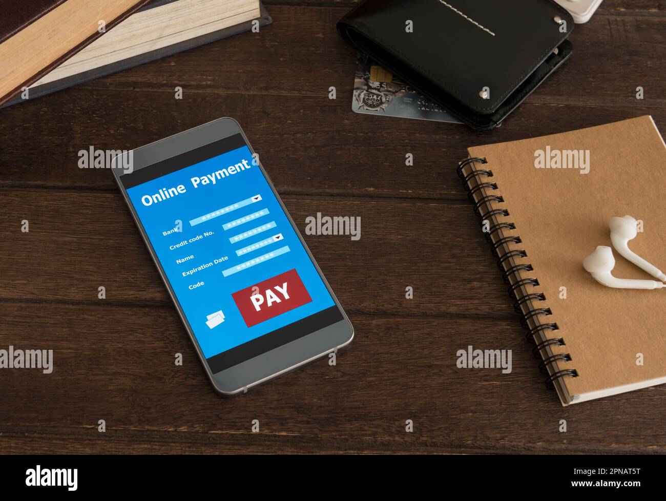 Using apps function. Payment on a smartphone. Mobile payment concept ...