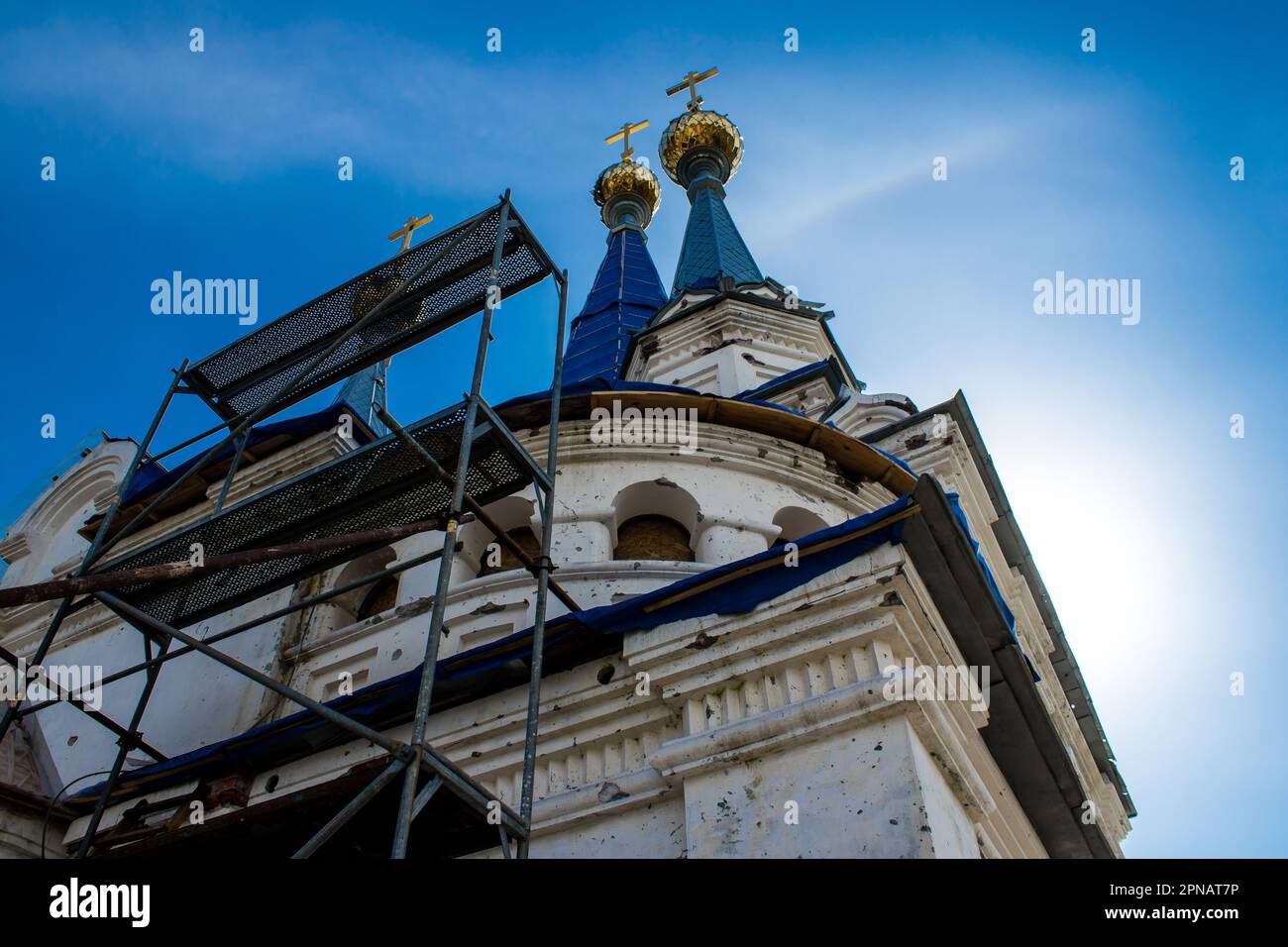 The Svyatohirsk Laura Monastery was damaged by shrapnel from the ...