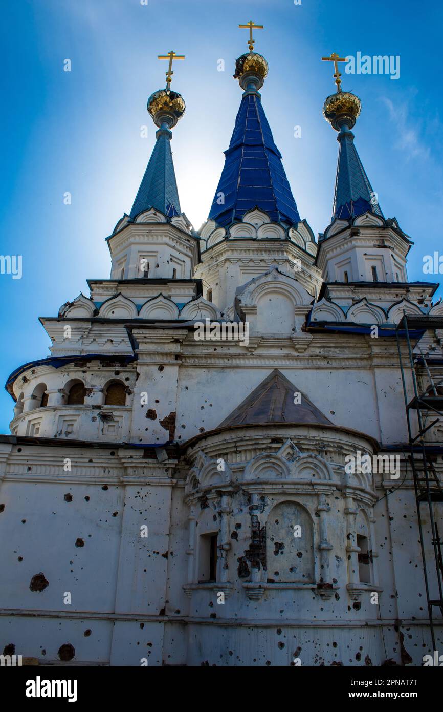 The Svyatohirsk Laura Monastery was damaged by shrapnel from the ...