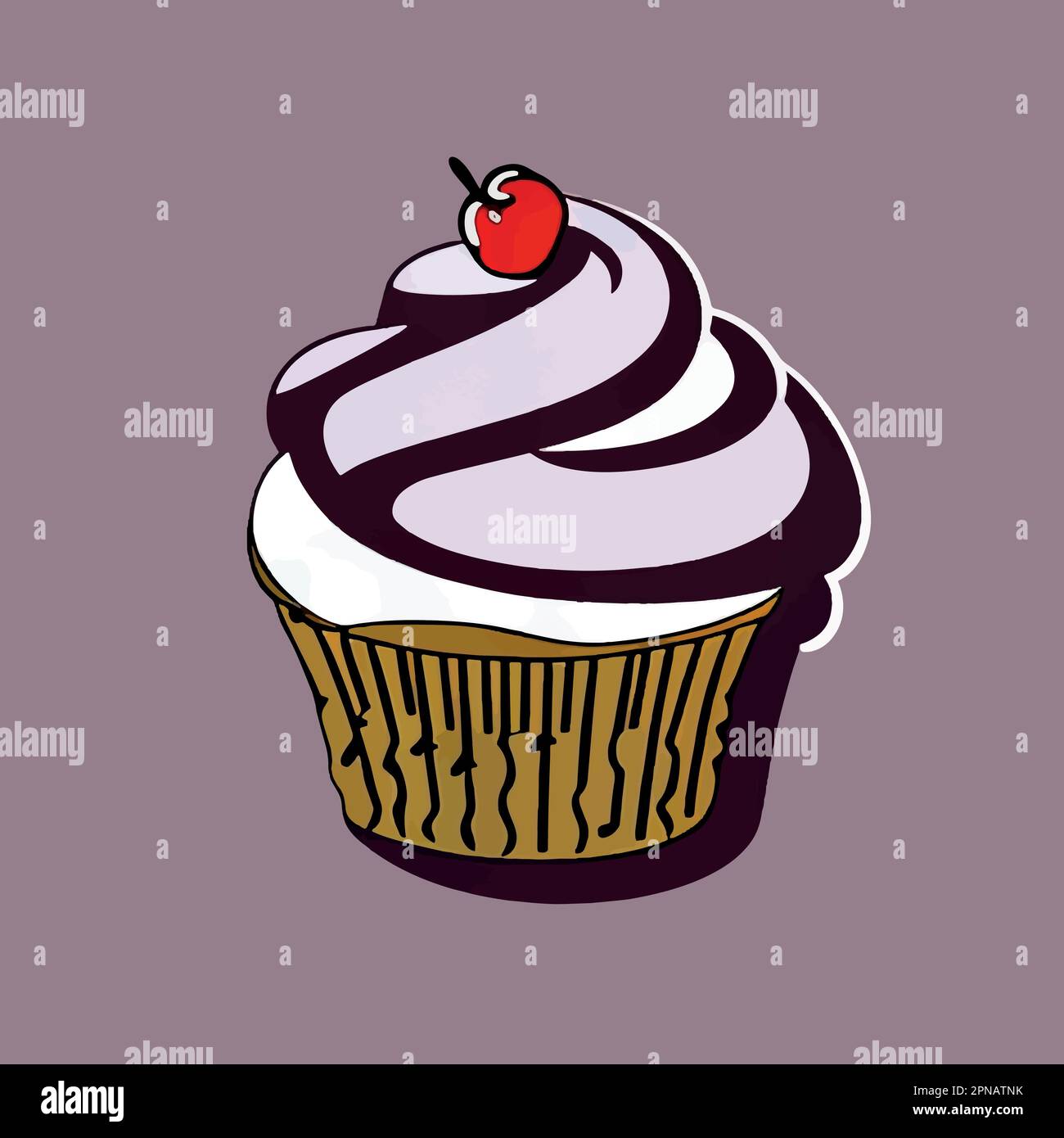 Cupcake Icon Version Cupcake Vector Icon On Colored Background Small