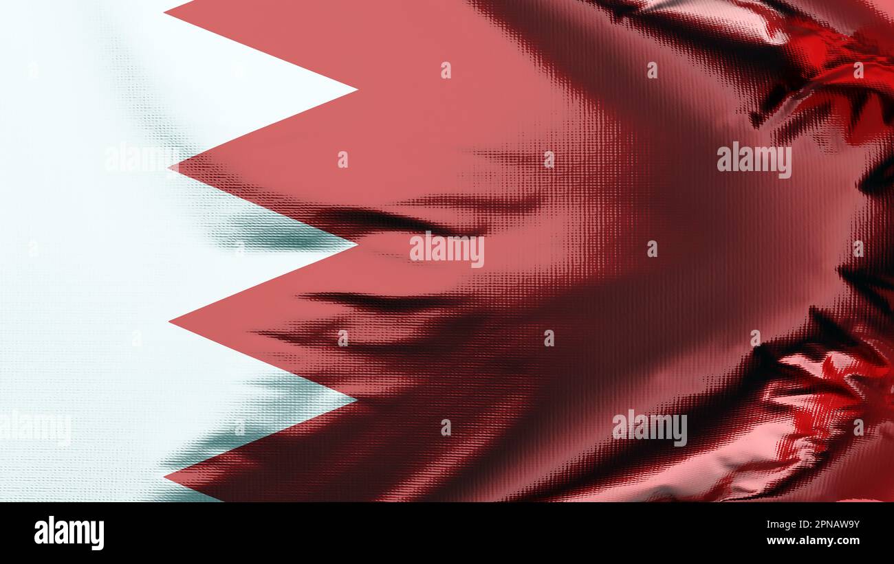 Flag of Bahrain Waving in the wind, Bahrain National flag wave, fabric ...