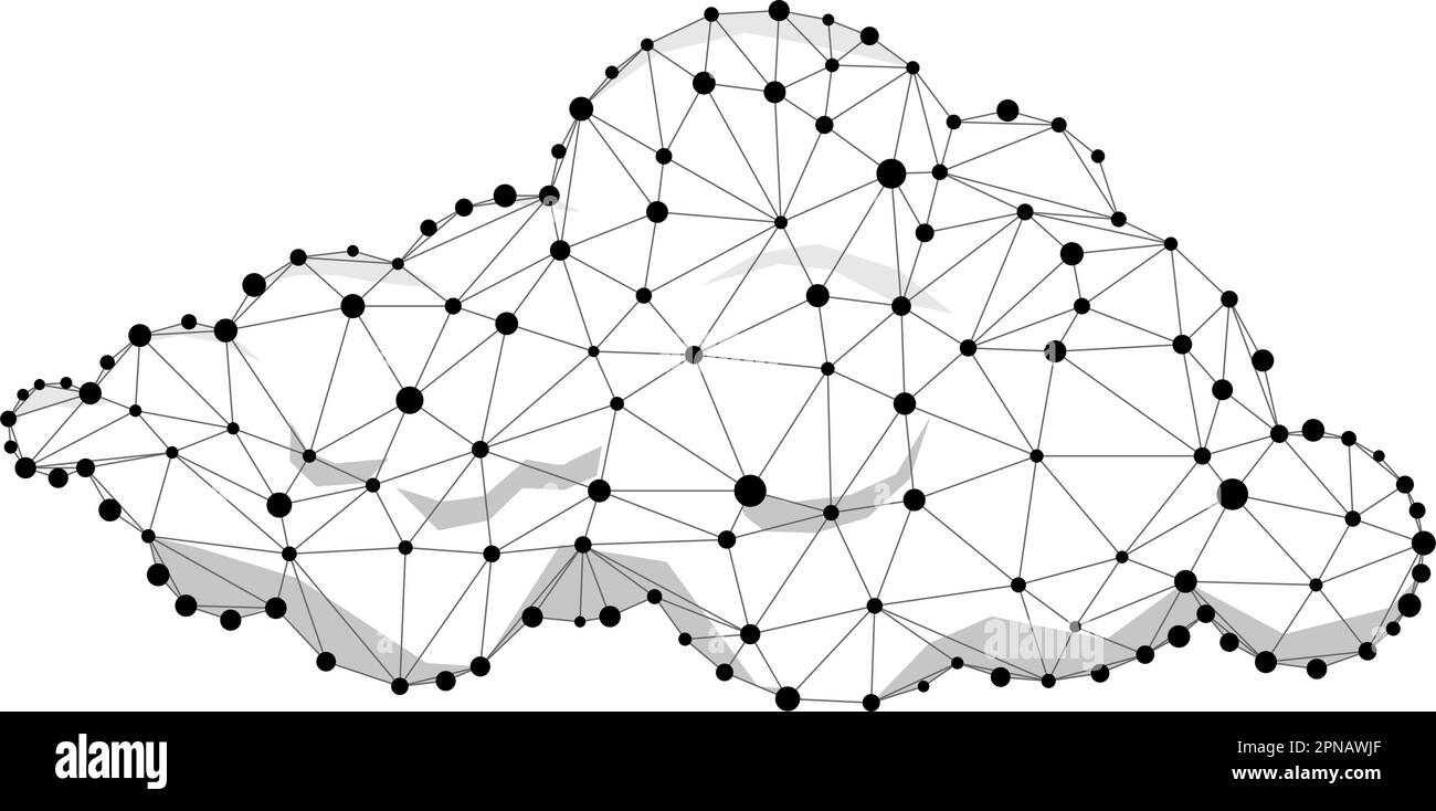 Cloud wireframe vector sign network design element Stock Vector Image ...