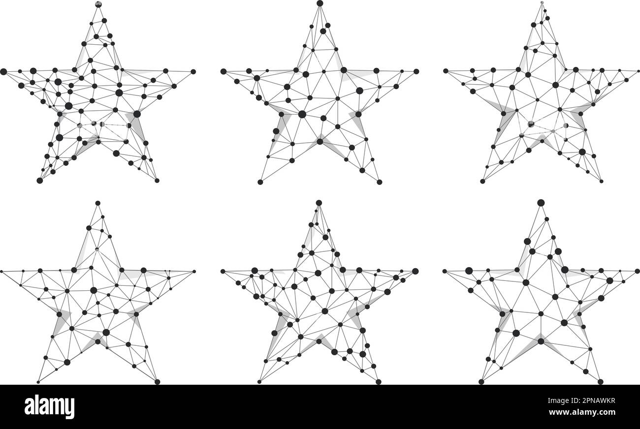 Stars wireframe low poly vector sign set Stock Vector Image & Art - Alamy