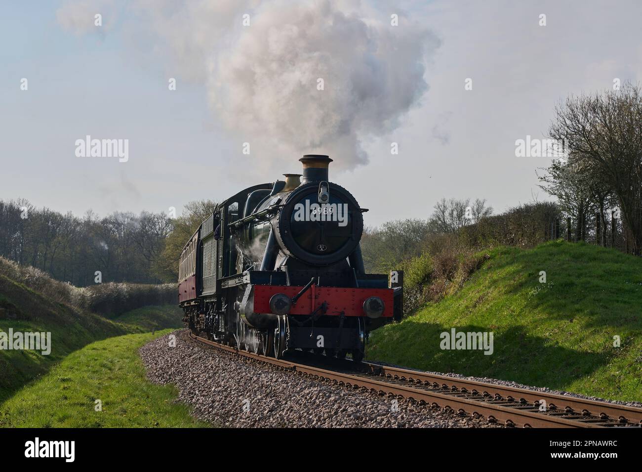 Wightwick Hall in steam at the Bluebell Railway Stock Photo - Alamy