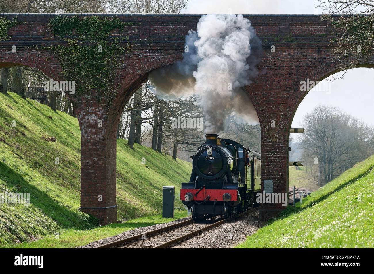 Wightwick Hall in steam at the Bluebell Railway Stock Photo - Alamy