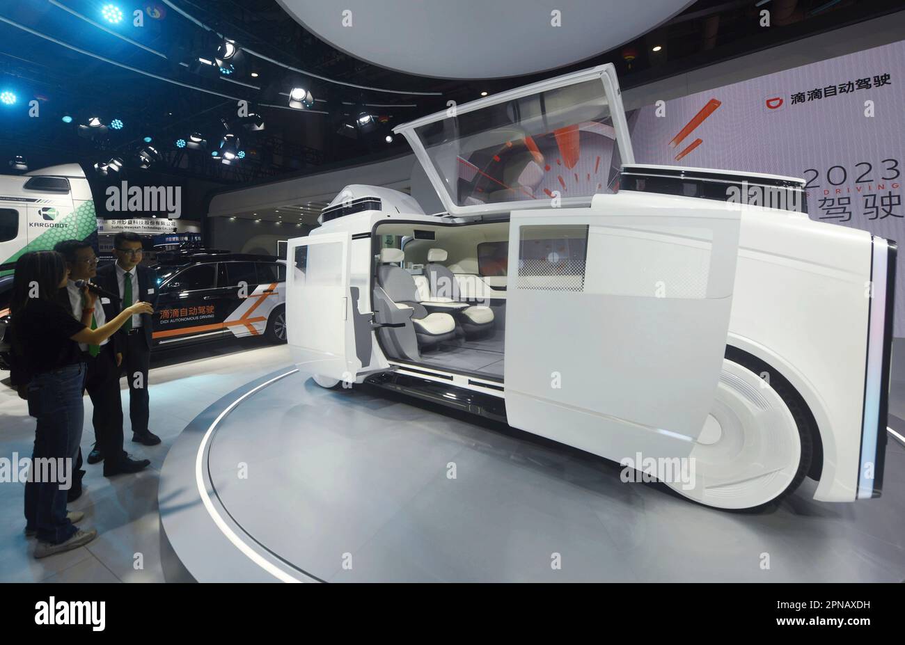 A view of DiDi's latest concept autonomous vehicle DiDi Neuron ...