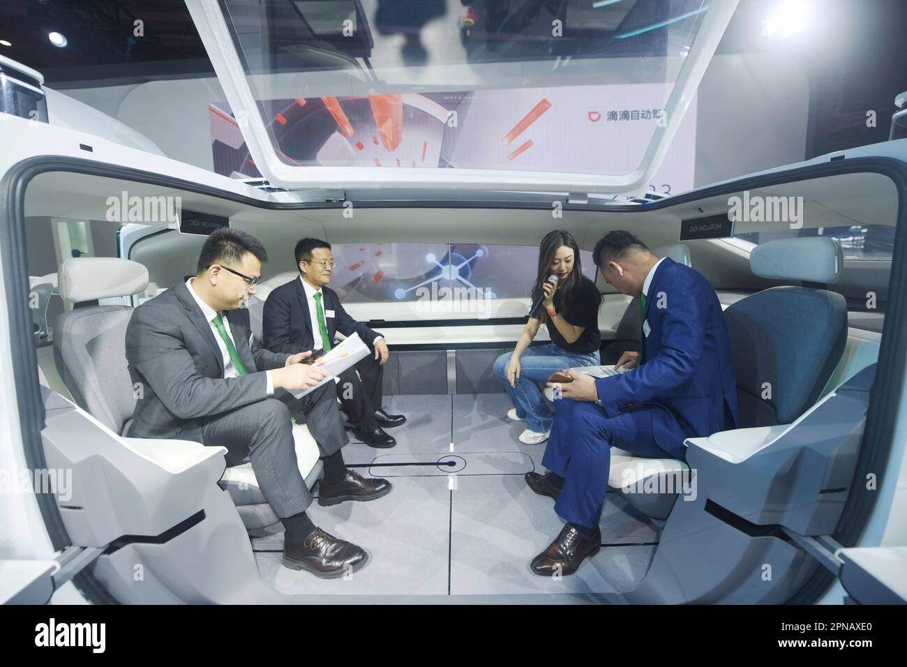 A view of DiDi's latest concept autonomous vehicle DiDi Neuron ...