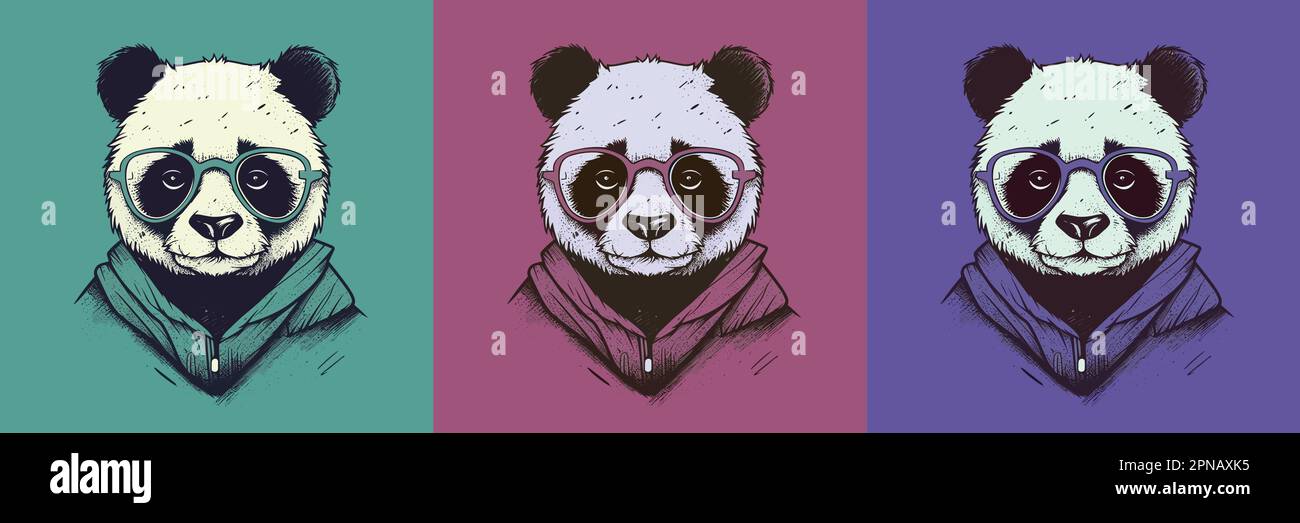 Panda style logo. This vector illustration of a panda is suitable for ...