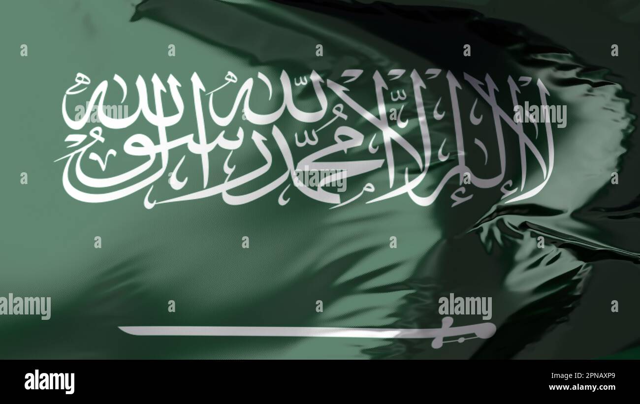 Flag of Saudi Arabia Waving in the wind, ksa National flag wave, fabric ...