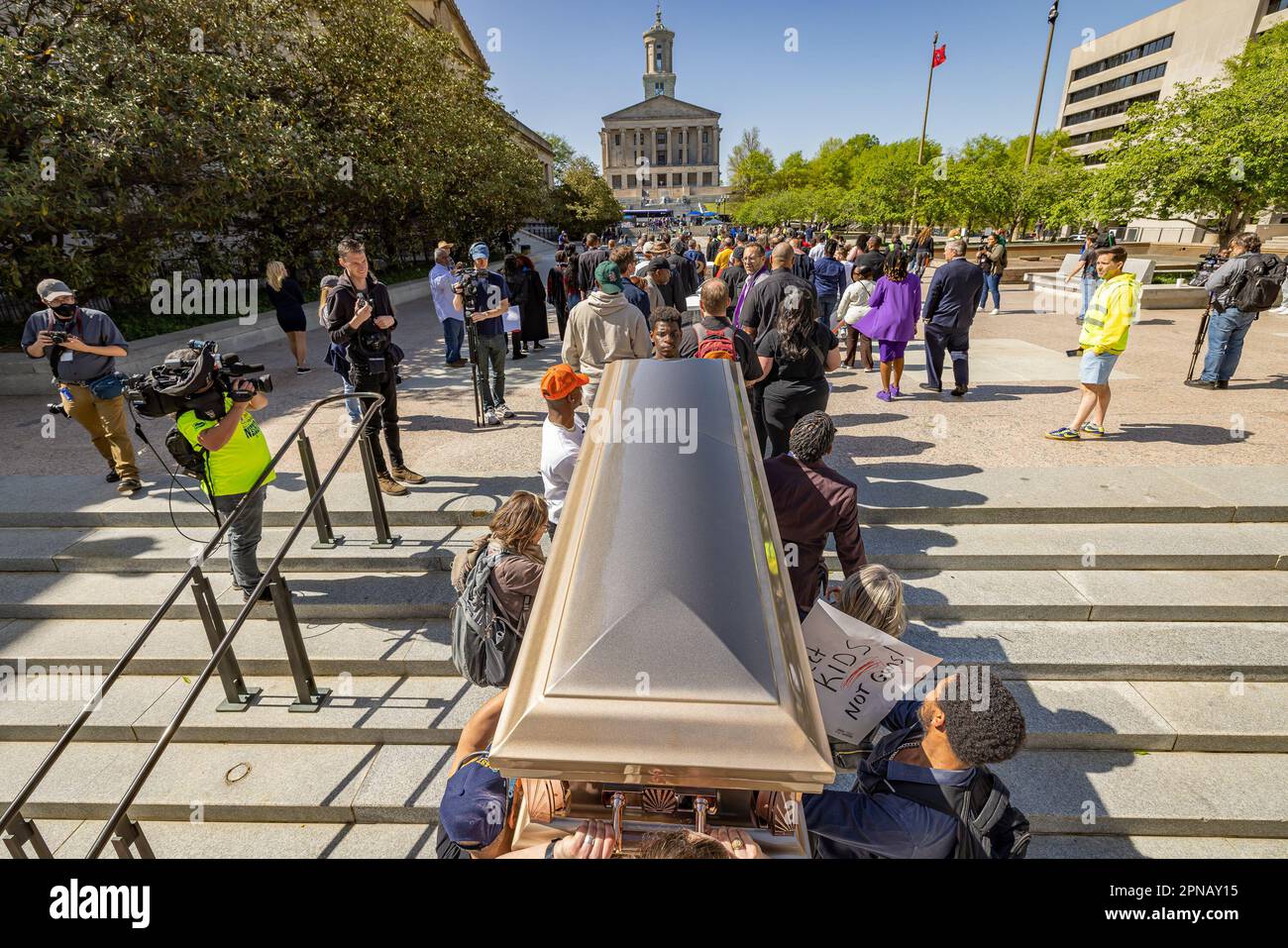 NASHVILLE, TENNESSEE - APRIL 17: Gun safety advocates and faith leaders ...