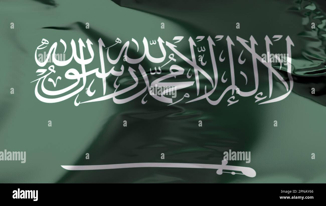 Flag of Saudi Arabia Waving in the wind, ksa National flag wave, fabric ...