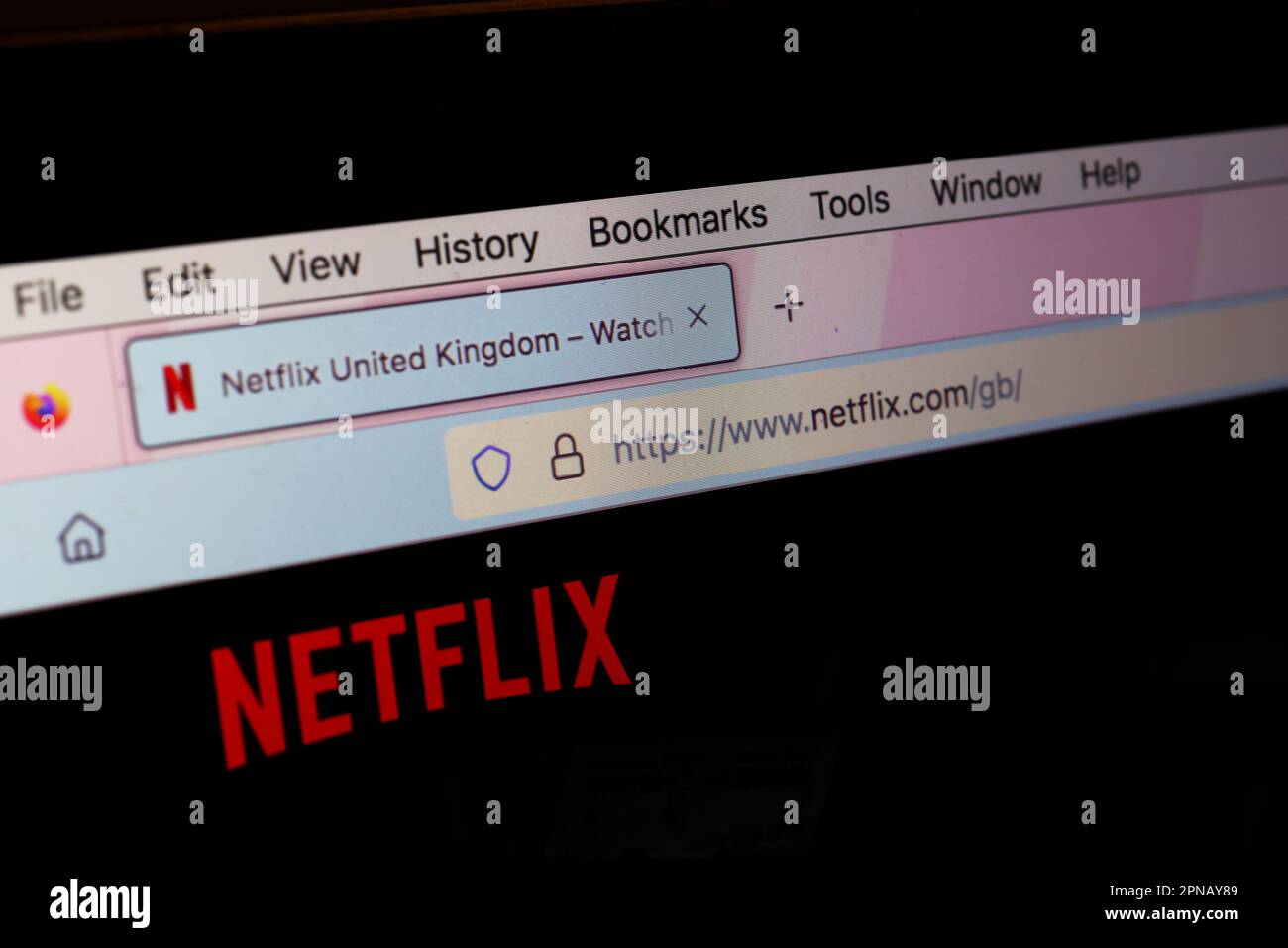 Computer laptop view of an internet search bar with big tech companies ...