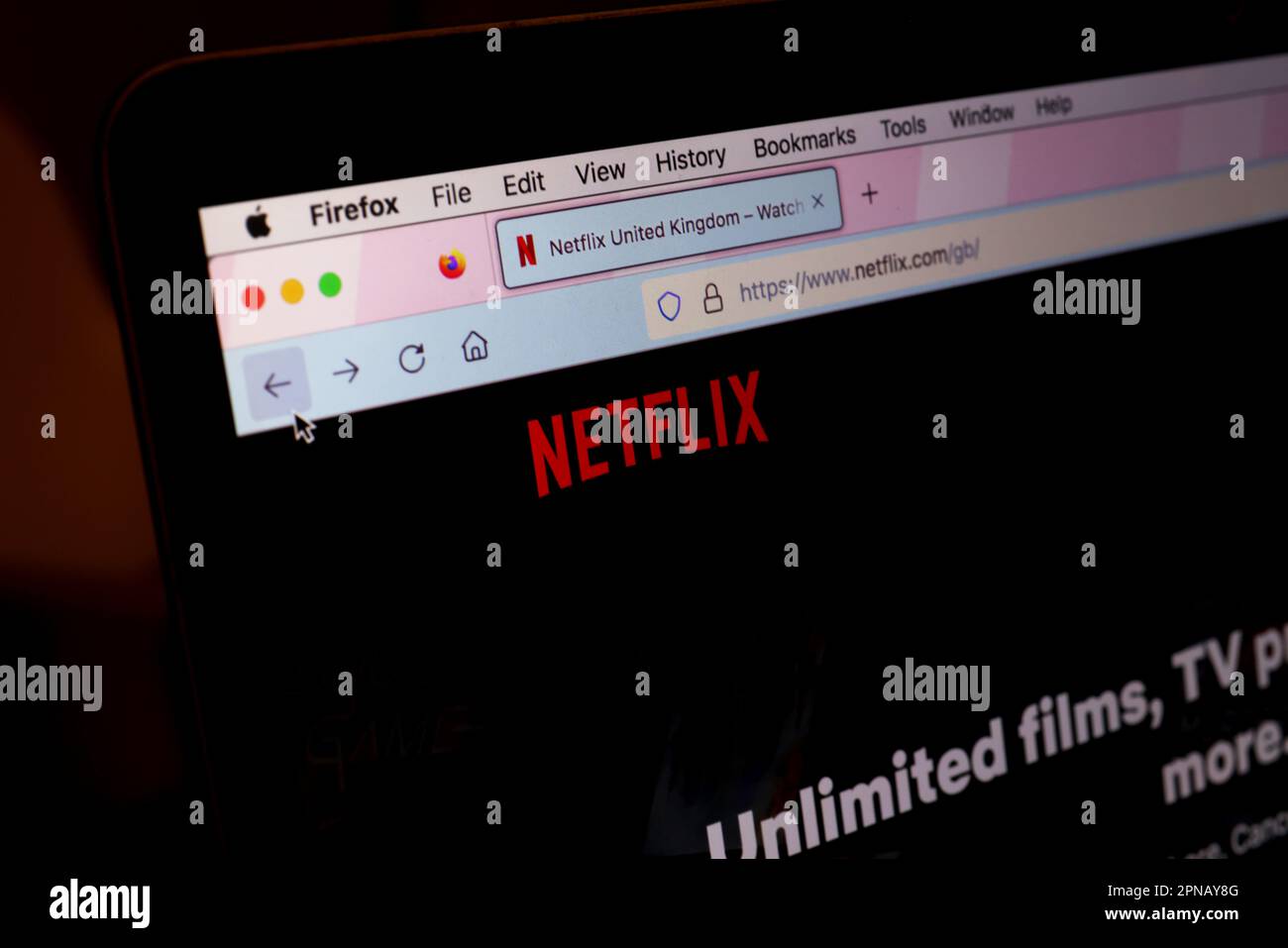 Computer laptop view of an internet search bar with big tech companies ...