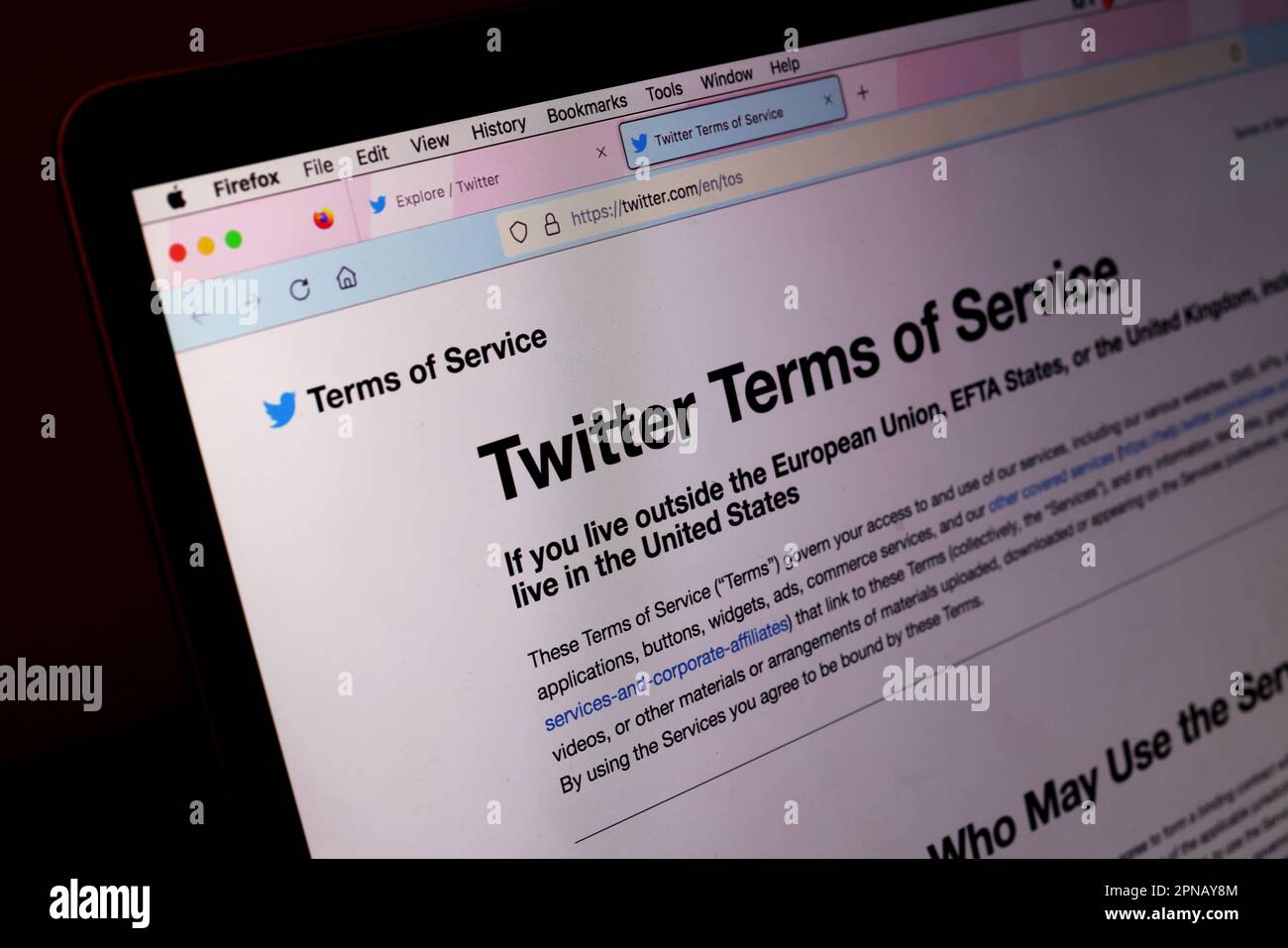Computer laptop view of an internet search bar with big tech companies ...