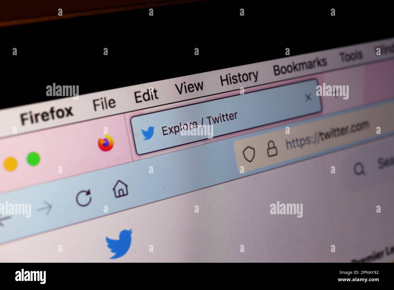 Computer laptop view of an internet search bar with big tech companies ...