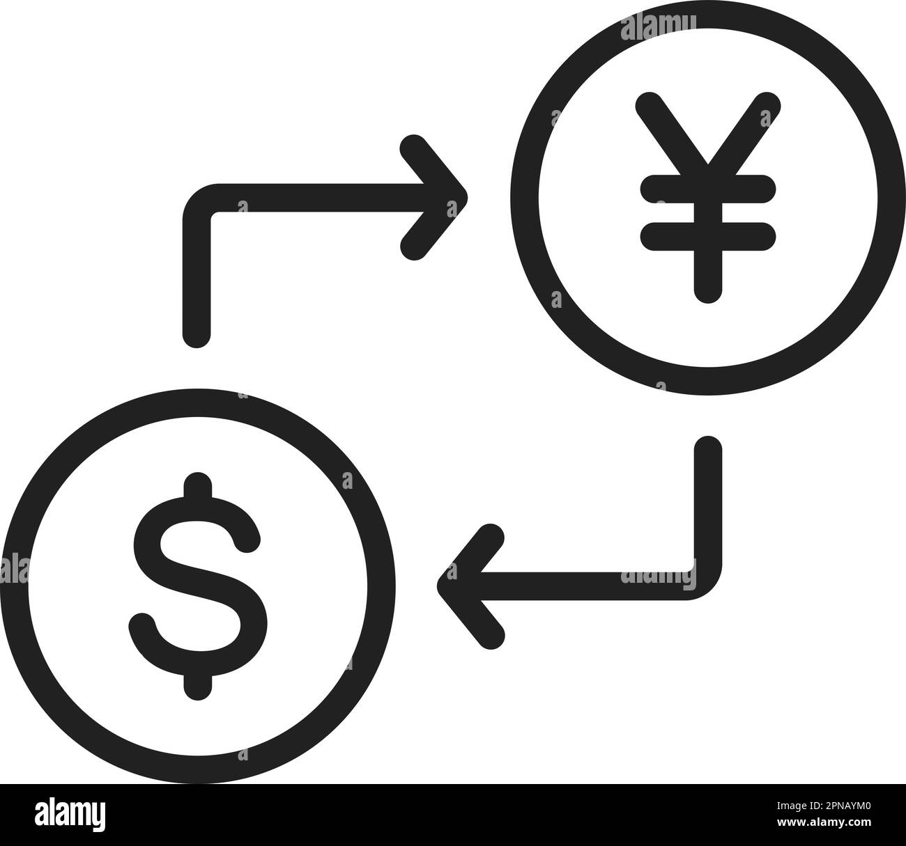 Dollar to Yen icon vector image. Suitable for mobile apps, web apps and ...