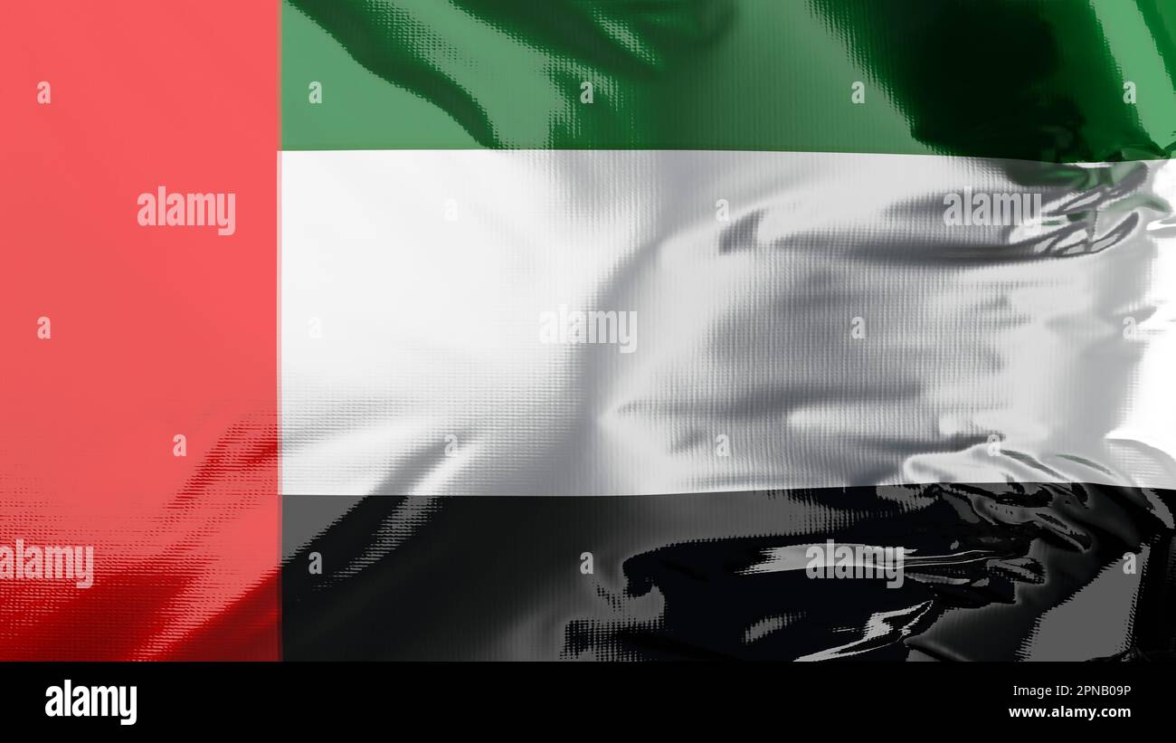 Flag of United Arab Emirates Waving in the wind, uae National flag wave ...