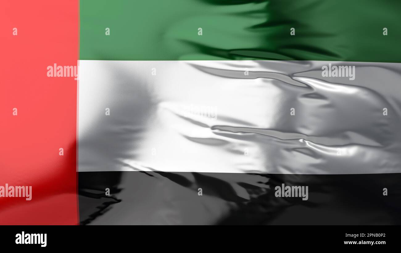 Flag of United Arab Emirates Waving in the wind, uae National flag wave ...