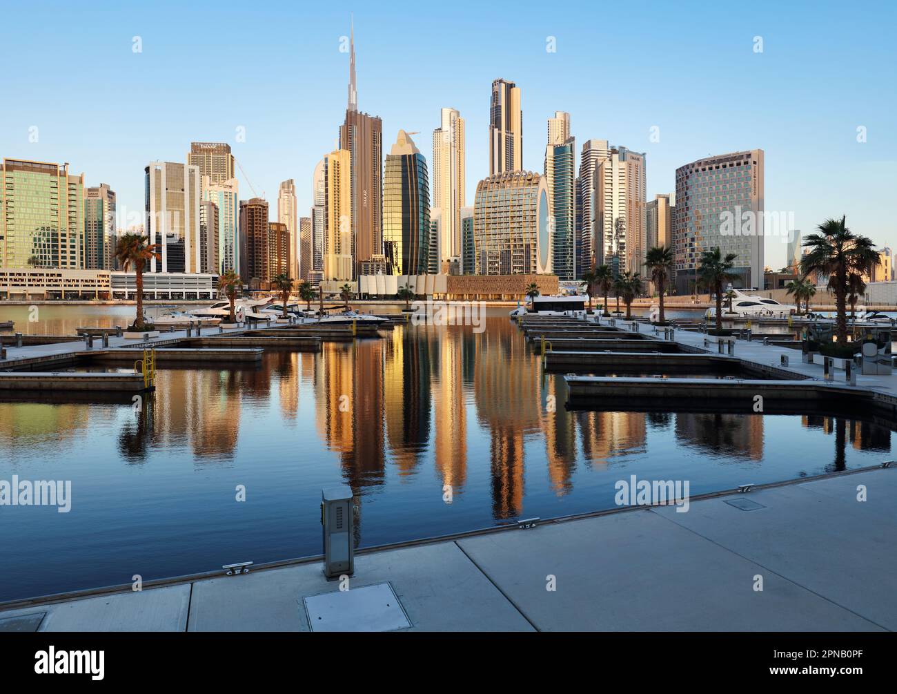 Dubai, UAE, January 12 2023: Dubai Downtown skyline landscape with ...